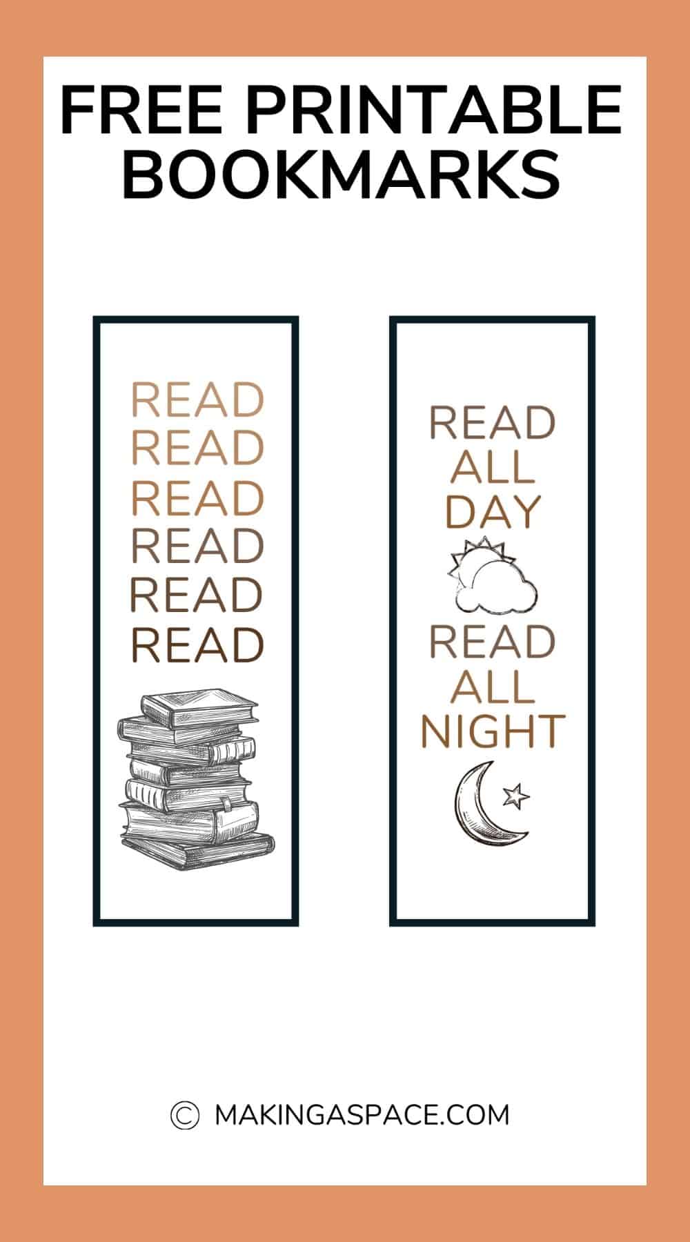 Free PDF Read Printable Bookmarks - Making A Space