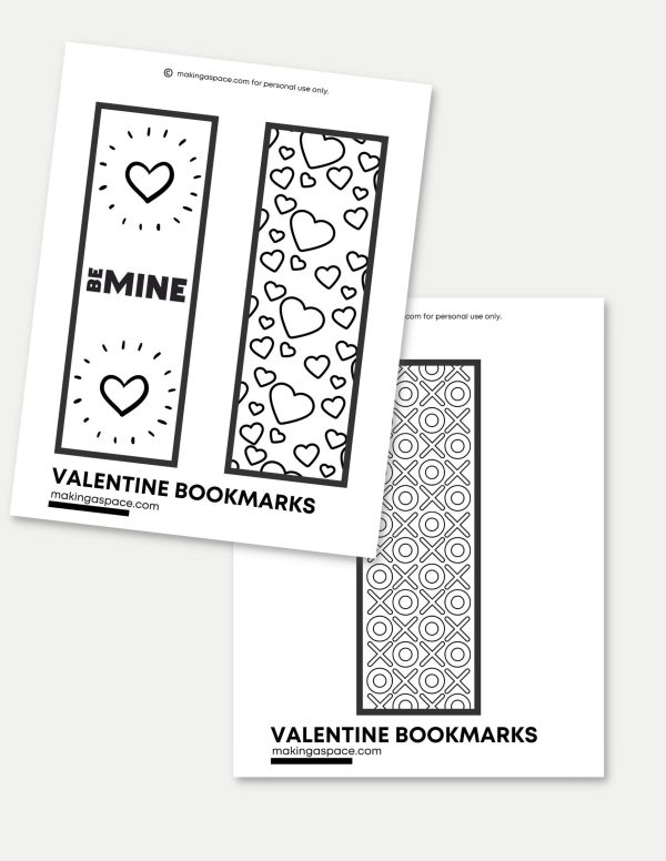 Valentine Coloring Bookmark Printable (3 Designs) - Making A Space
